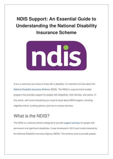 PPT NDIS Support An Essential Guide To Understanding The National Disability Insurance Scheme