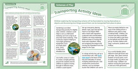 Eyfs Ages 0 3 Schemas Of Play Transporting Activity Ideas