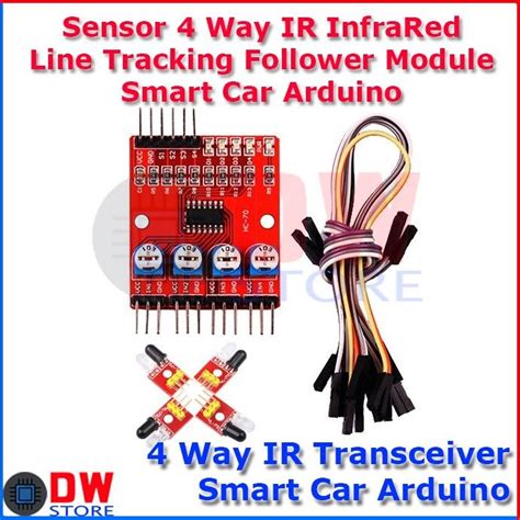 Jual Ir 4 Way Infrared Tracking Line Sensor Module Arduino Smart Car Dw S22 Ayo Order Shopee