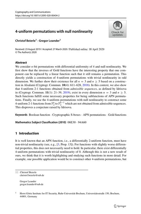 pdf 4 uniform permutations with null nonlinearity
