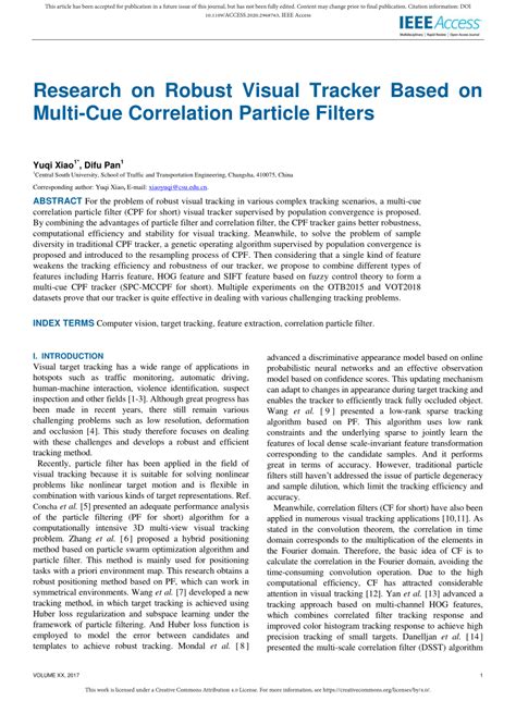 Pdf Research On Robust Visual Tracker Based On Multi Cue Correlation