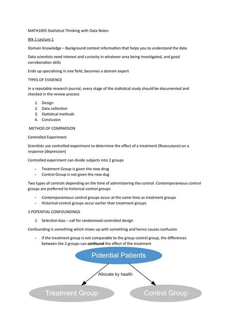 Statistical Thinking With Data Guide Math1005 Statistical Thinking With Data Usyd Thinkswap