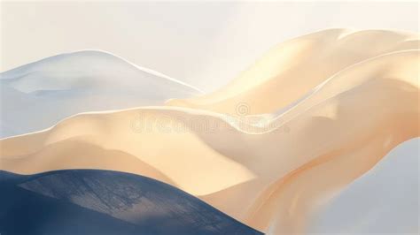 Soft Flowing Waves Of Fabric In Gentle Colors Create An Abstract Serene Landscape Stock