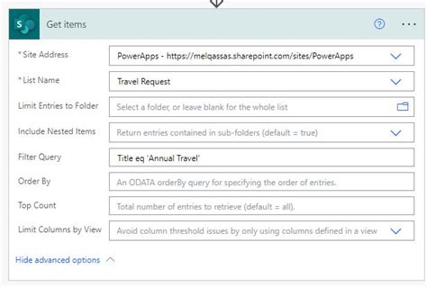 odata filter query power automate in sharepoint get items power automate