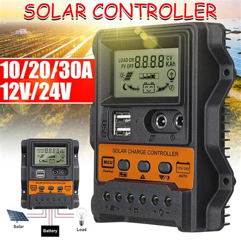 LCD Display V V DC Input Solar Charge Controller Auto Parameter Adjustable A Solar
