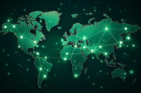 Premium Photo Abstract Polygonal World Map On Green Background Vector