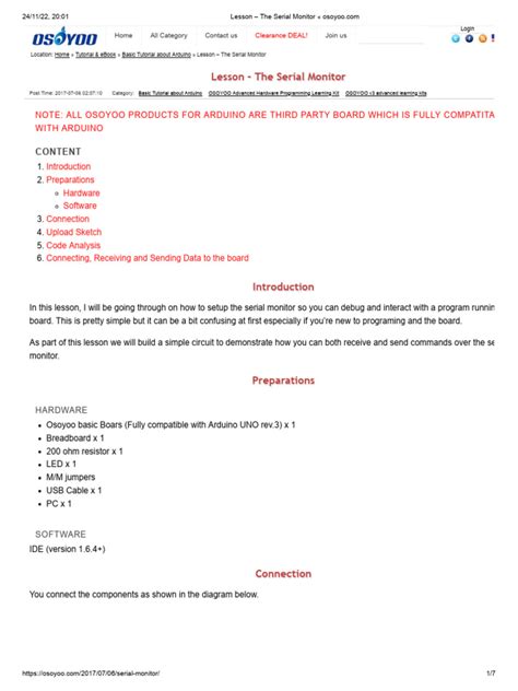 Lesson The Serial Monitor Pdf Arduino Inputoutput
