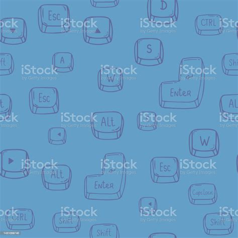 Computer Keyboard Background Seamless Abstract Vector Pattern Texture Seamless White