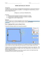 SERIES AND PARALLEL CIRCUITS LAB Docx Name Date SERIES AND PARALLEL CIRCUITS Introduction