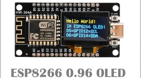0 96 Inch Oled Display With Nodemcu Esp8266 Development Board