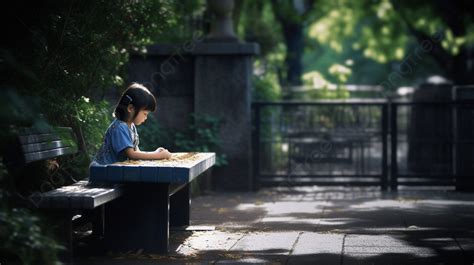 공원에서 쓰는 벤치에 앉아 있는 어린 소녀 혼자 앉아있는 아이 고화질 사진 사진 공장 배경 일러스트 및 사진 무료 다운로드 Pngtree