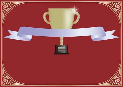 Premium Vector Luxury Red Award Certificate Frame With Trophy And Ribbon