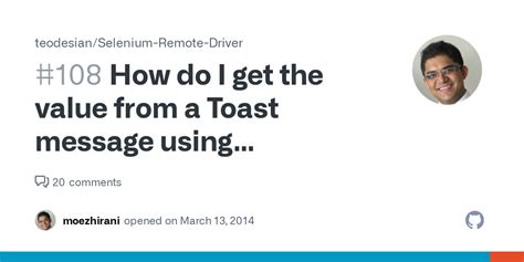 How Do I Get The Value From A Toast Message Using Seleniumremote