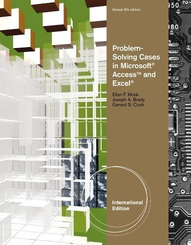 Problem Solving Cases In Microsoft R Access And Excel R