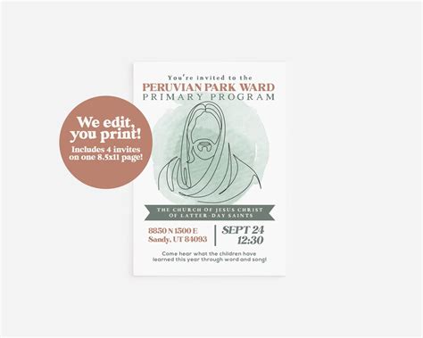 Lds Primary Program Invite 2023 Primary Program Lds Primary