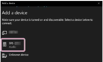 SRS XB Help Guide Connecting With A Computer Via A BLUETOOTH Connection Windows