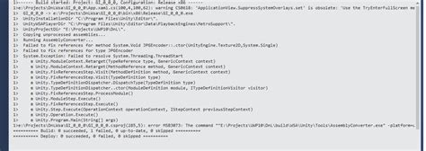the command assemblyconverter exe exited with code 1 unity engine unity discussions