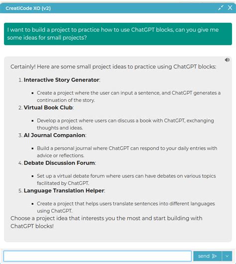 Creaticode Xo Ai Assistant New Project Design Creaticode Scratch