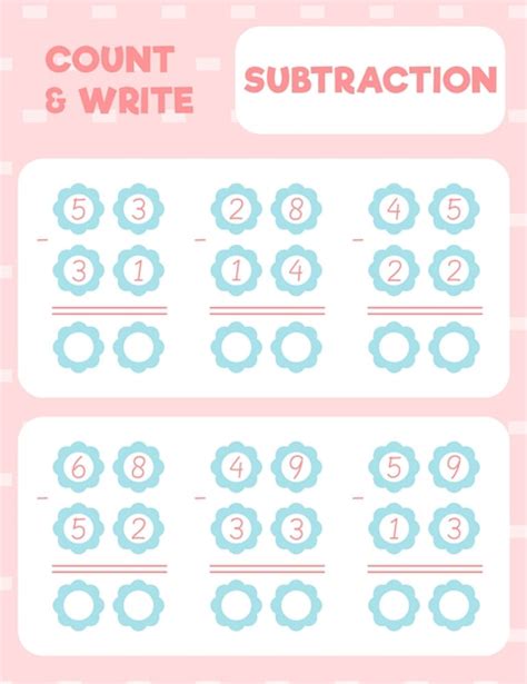 Premium Vector Math Worksheet Practice Print Page Double Digit