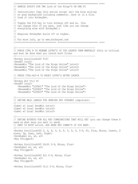 A Script For Playing Two Simultaneous Accounts Of The Lord Of The Rings