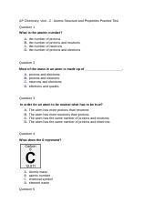AP Chemistry Unit Atomic Structure And Properties Practice Test Pdf AP Chemistry Unit