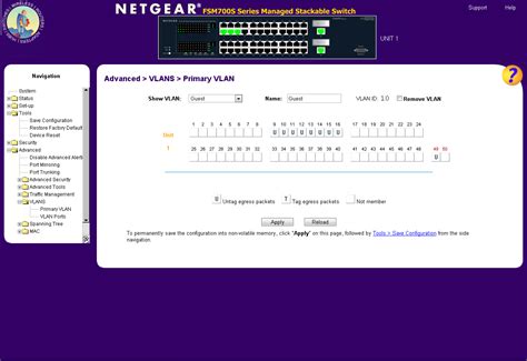 Setting Up Vlans On A Netgear Fsm700s Series Managed Stackable Switch
