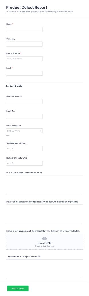 Product Defect Report Assistant Template Jotform Product Defect Report Assistant Template Jotform