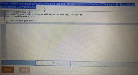 Solved Vrite An If Else Statement That If Numdifference Is
