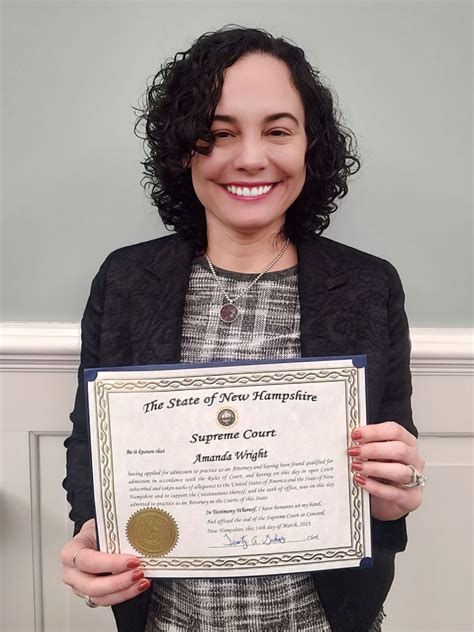 Amanda Wright Esq On Linkedin Made It To Concord New Hampshire To Get Sworn In At The