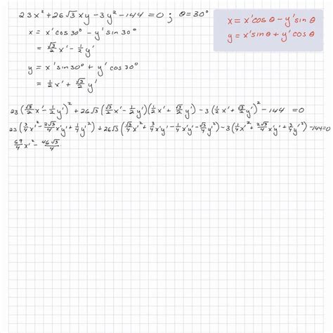 In Exercises 87 94 An Equation Of A Conic Section Is Given In The Xy