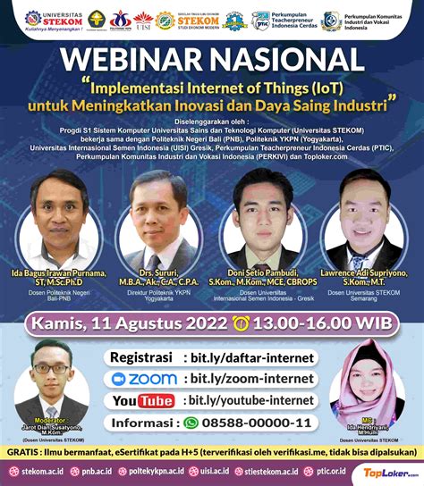 Webinar Nasional Implementasi Internet Of Things Iot Untuk