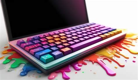 Premium Photo A Colorful Keyboard With A Rainbow Colored Keyboard On It
