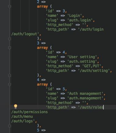 权限列表有一个小问题 Issue z song laravel admin GitHub