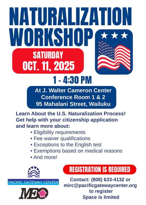Information On Naturalization Process Available Saturday Oct 11