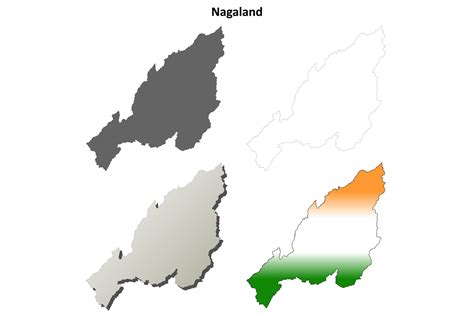 Nagaland Outline Map Set Graphic By Davidzydd Creative Fabrica