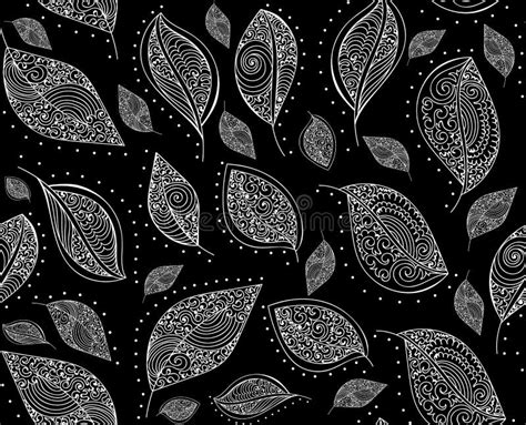 Abstract Decorative Vector Seamless Pattern With Lacy Leaves Stock