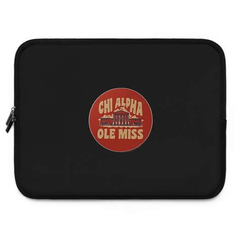 Ole Miss Chi Alpha Round Black Laptop Sleeve Etsy
