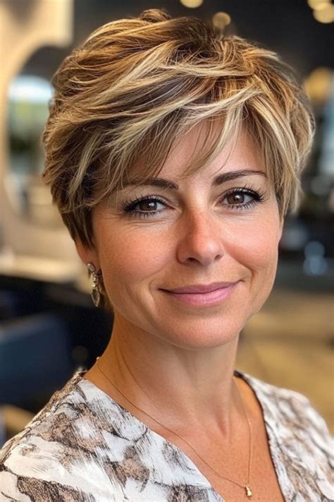 50 Trendy Pixie Haircuts For Women Over 50 Textured Highlighted Pixie