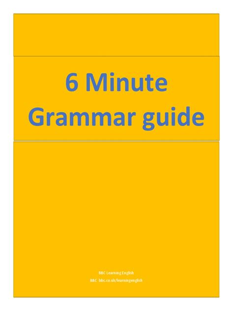 6 Minute Grammar Reference Pdf Grammar Syntactic Relationships