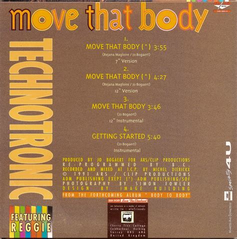 El Viejo Disc Jockey CDM CD Album Lp S Technotronic Featuring Reggie Move That