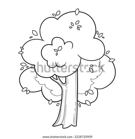 Big Simple Deciduous Tree Linear Drawing Stock Vector Royalty Free 2228720909 Shutterstock