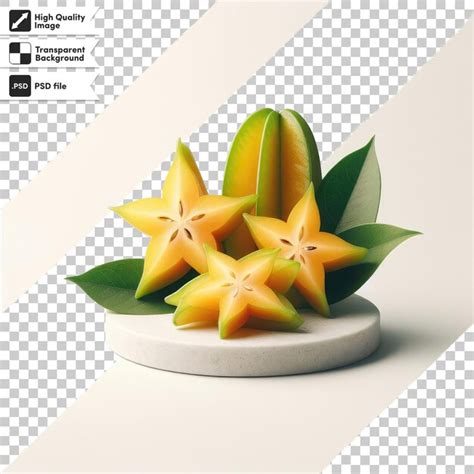 편집 가능한 마스크 레이어와 함께 투명한 배경에 Psd 스타프루트 프리미엄 Psd 파일