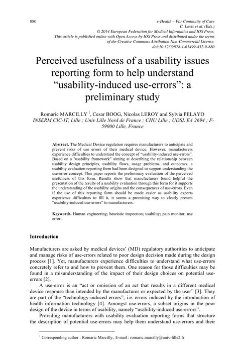 Pdf Perceived Usefulness Of A Usability Issues Reporting Form To Help