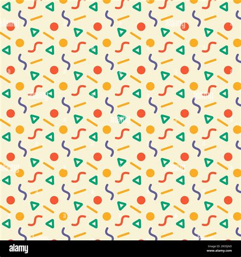 Retro Doodle Pattern With Colorful Squiggles Vector Background Illustration Stock Vector Image