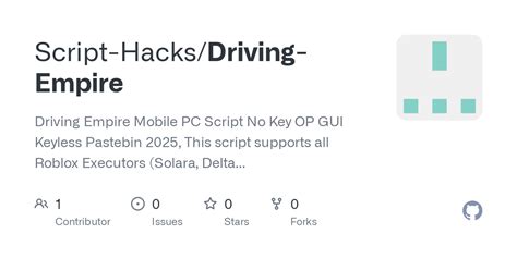 GitHub Script Hacks Driving Empire Driving Empire Mobile PC Script No Key OP GUI Keyless