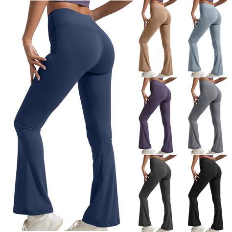 Cflvaek Plus Size Flared Yoga Pants For Women Casual High Waisted Bell