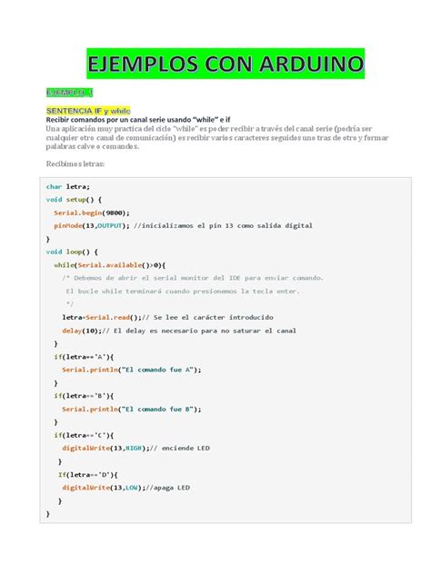 Ejemplos Con Arduino Descargar Gratis Pdf Hardware De La