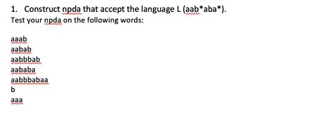 Solved 1 Construct Npda That Accept The Language L Chegg Com