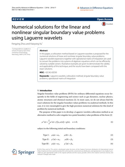 pdf numerical solutions for the linear and nonlinear singular