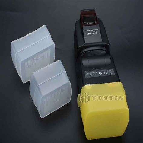 Freeship 99k Tản Sáng Flash Softbox Diffuser Cap Màu Vàng Cỡ To Dc